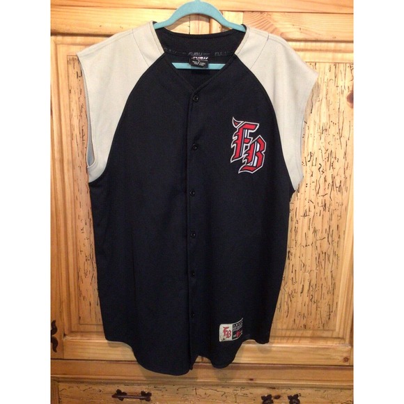FUBU | Shirts | Vintage Fubu Black Tan Red 5 Baseball Jersey Button Up Champions League Large ...